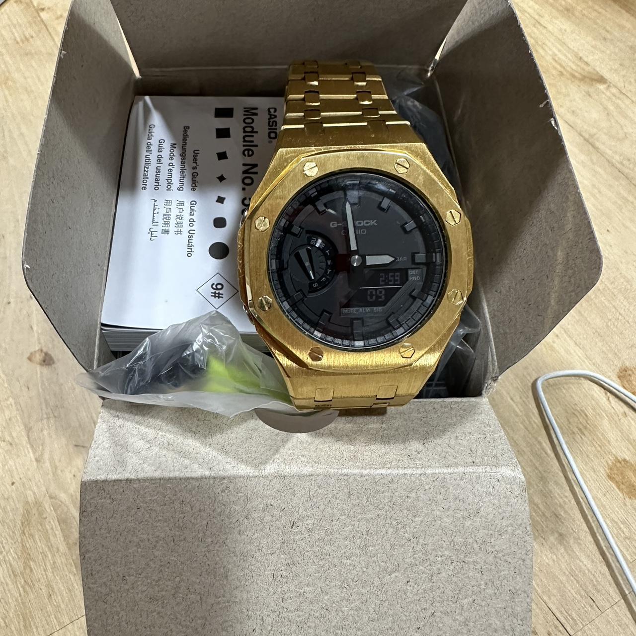 Gold Casio Casioak G Shock mod watch #casioak #gold... | Depop