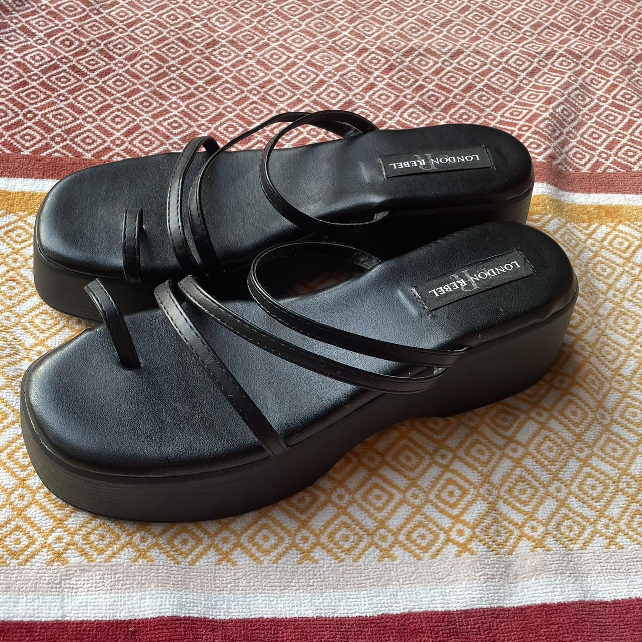 Platform sandals - size 10 - worn once - Depop