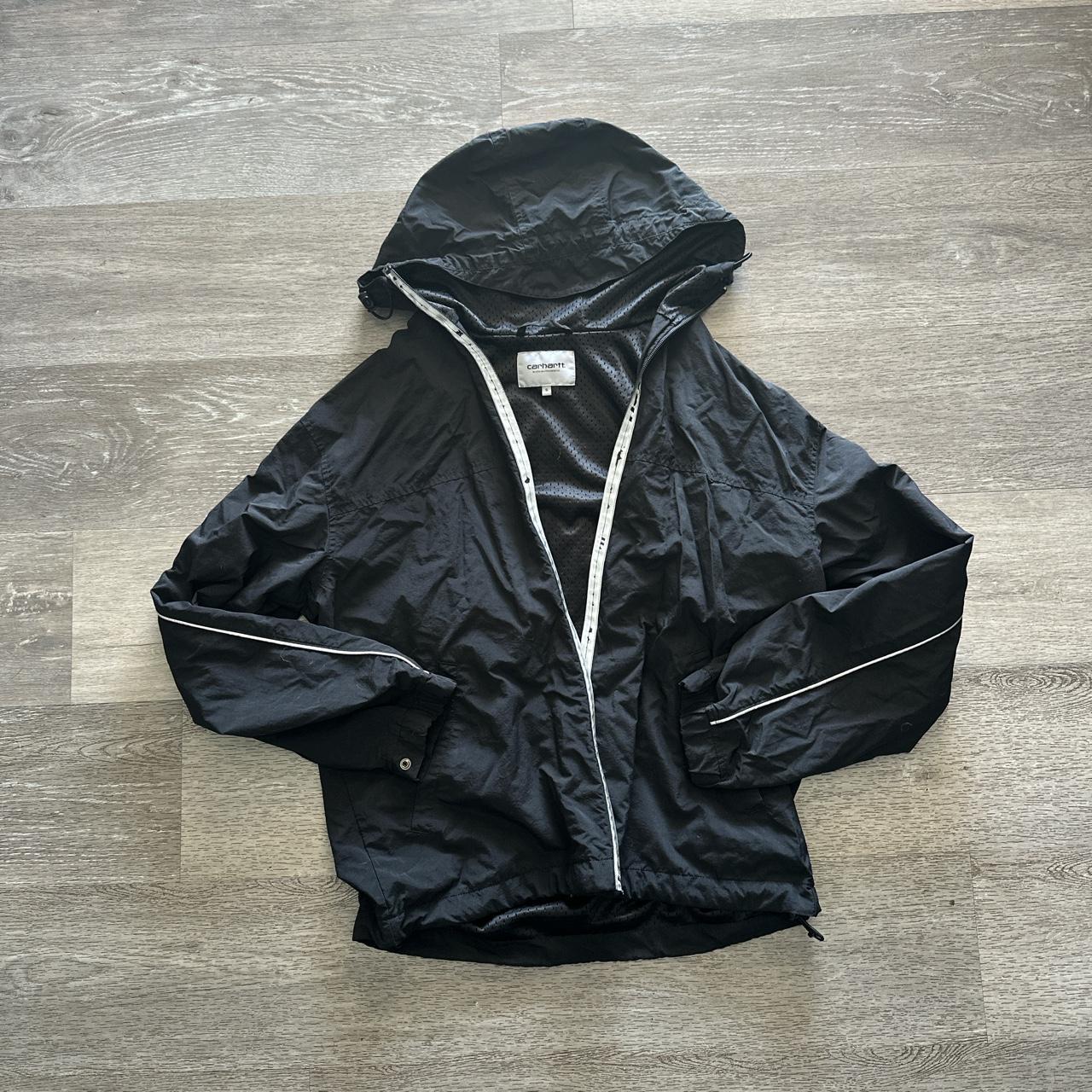 Black Carhartt windsheeter size m Text on zipper... - Depop
