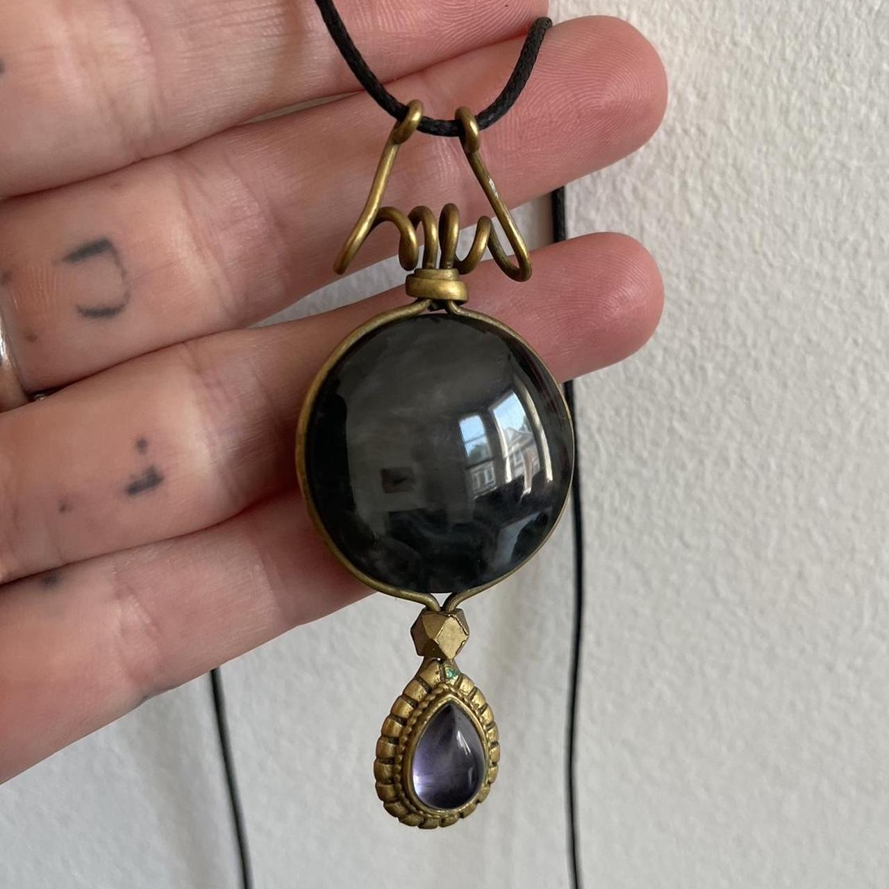 Beautiful handmade necklace. String is adjustable... - Depop