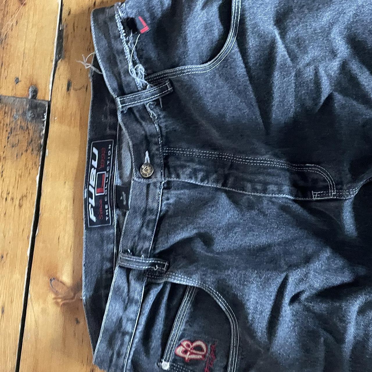 baggy black 90s fubu jeans ! these have the nicest... - Depop
