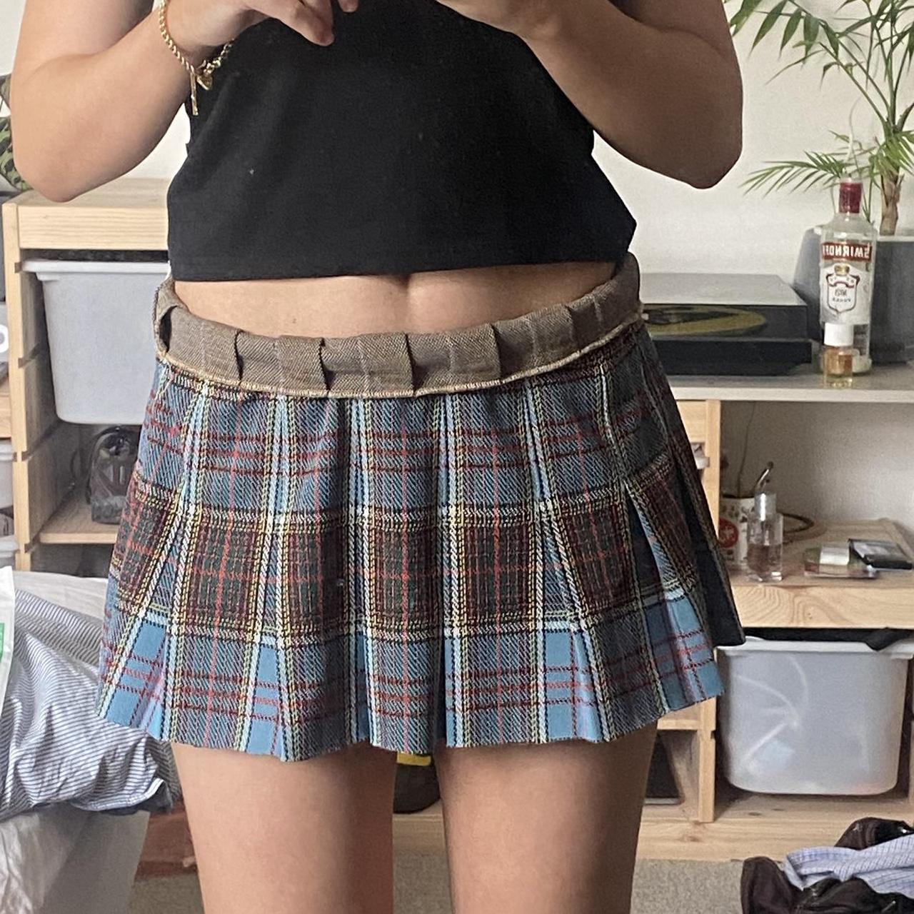 gorgeous tartan mini skirt elastic waist - no size... - Depop
