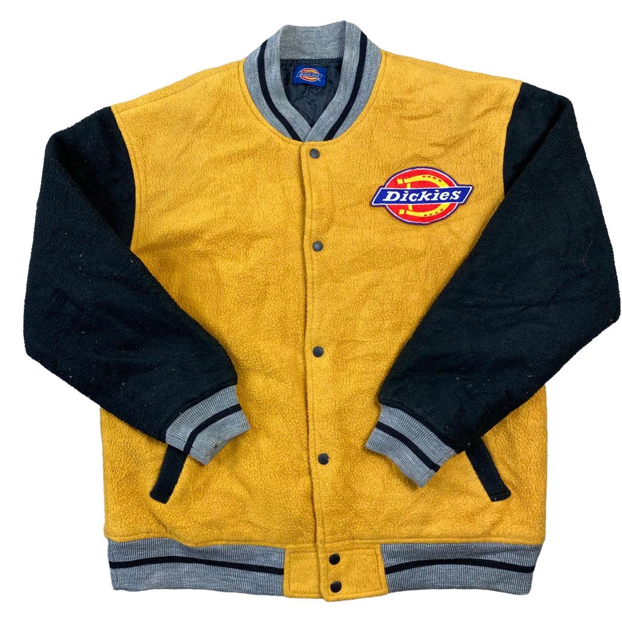 Dickies Yellow Bomber Jacket Fleece Varsity Mens... - Depop