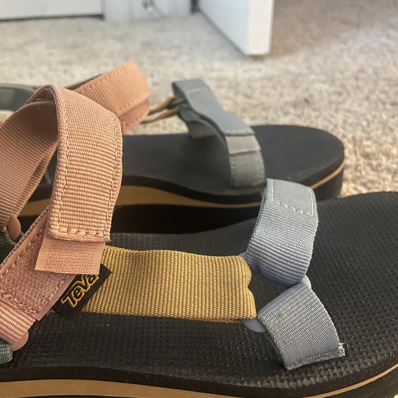 platform pastel TEVAs 💕💕💕 super cute super practical... - Depop