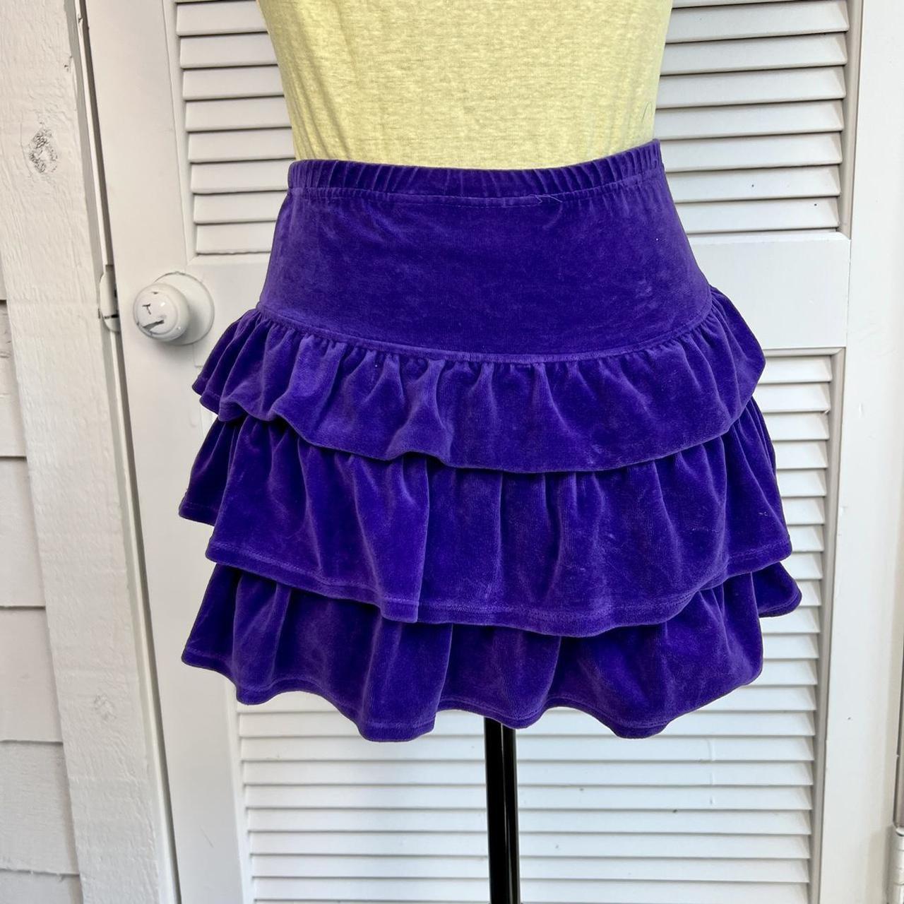 Y2K RUFFLE MINI SKIRT 💜 deep violet ruffle... - Depop