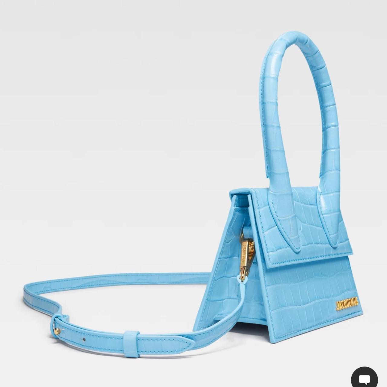Jacquemus Le Chiquito moyen Baby Blue Bag worn once... - Depop