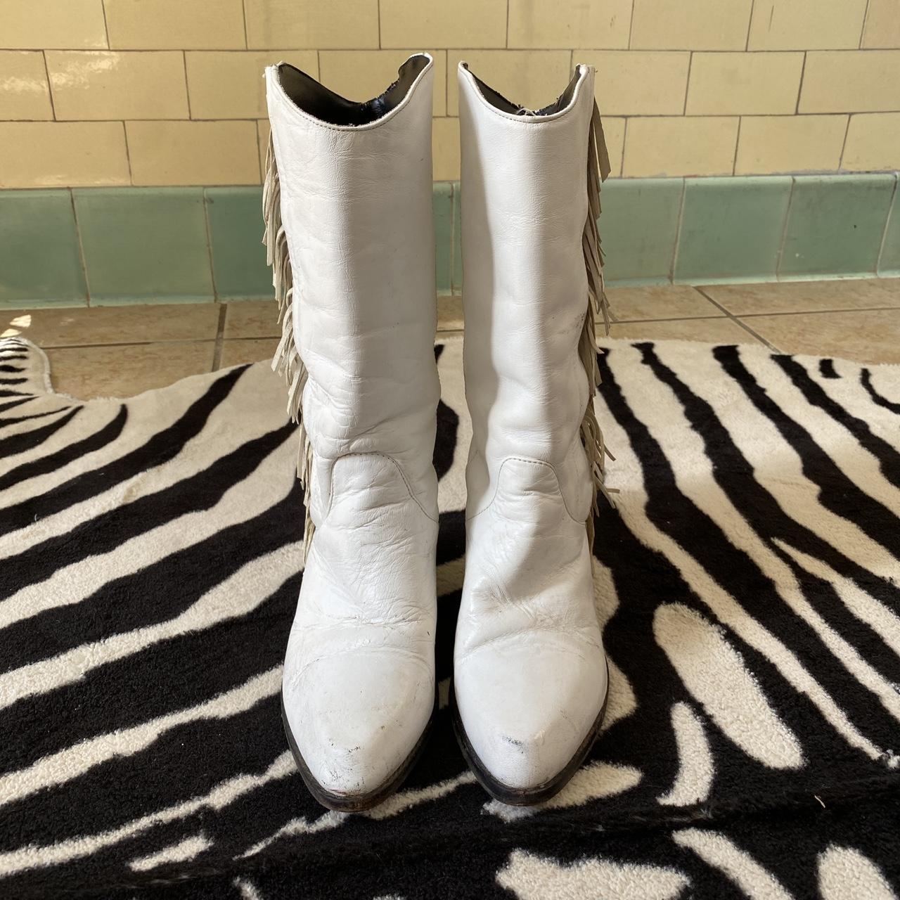 Vintage Fringe Cowboy Boots Solid soles & I believe... - Depop
