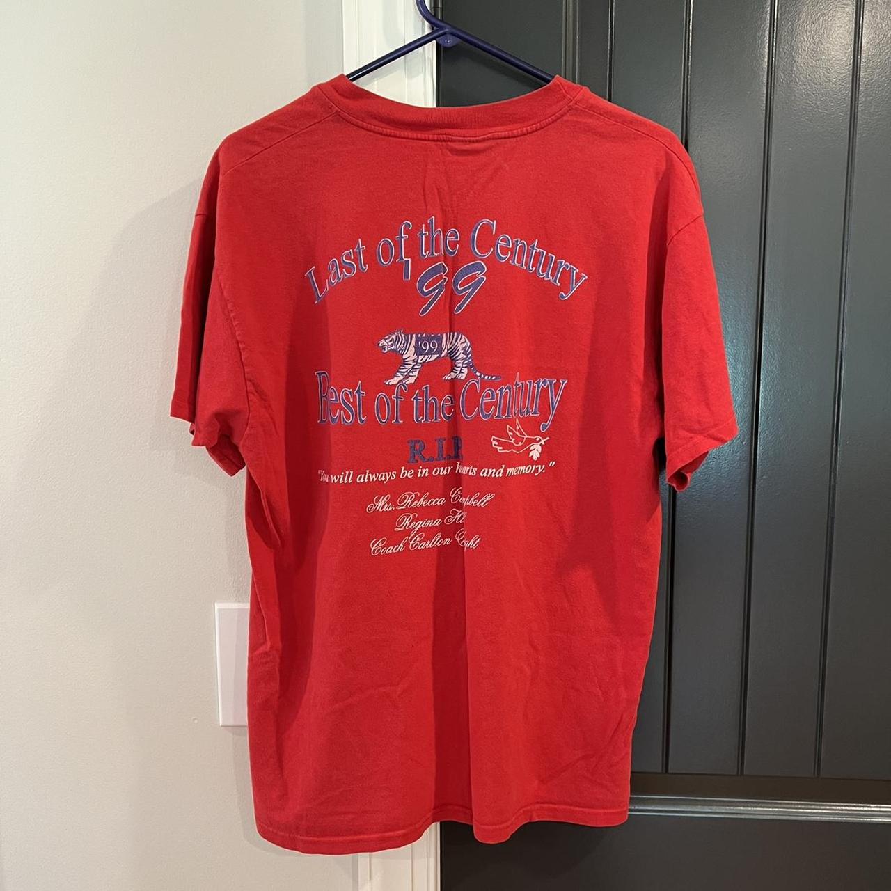 vintage red 90s high school tee - Depop