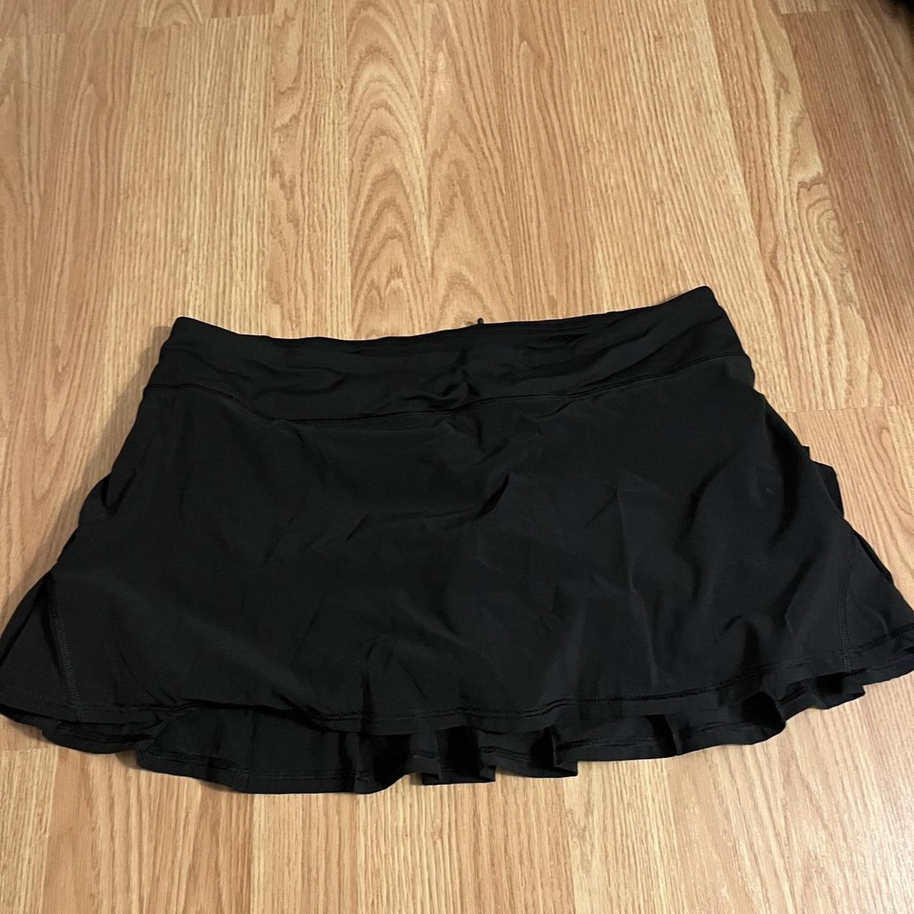 Black ruffle mini lululemon skirt! Brand new and... - Depop