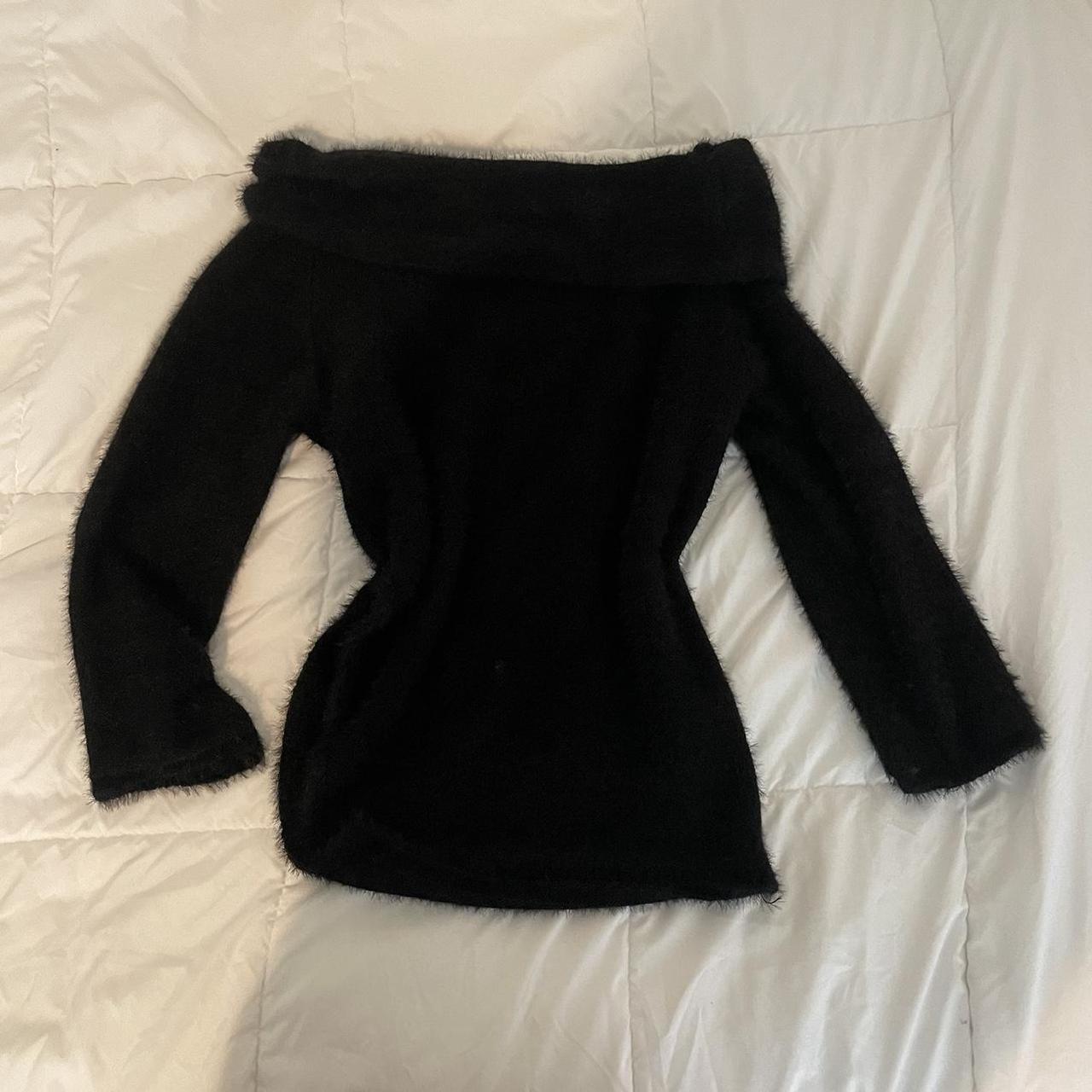 black off the shoulder sweater acubi korean... - Depop