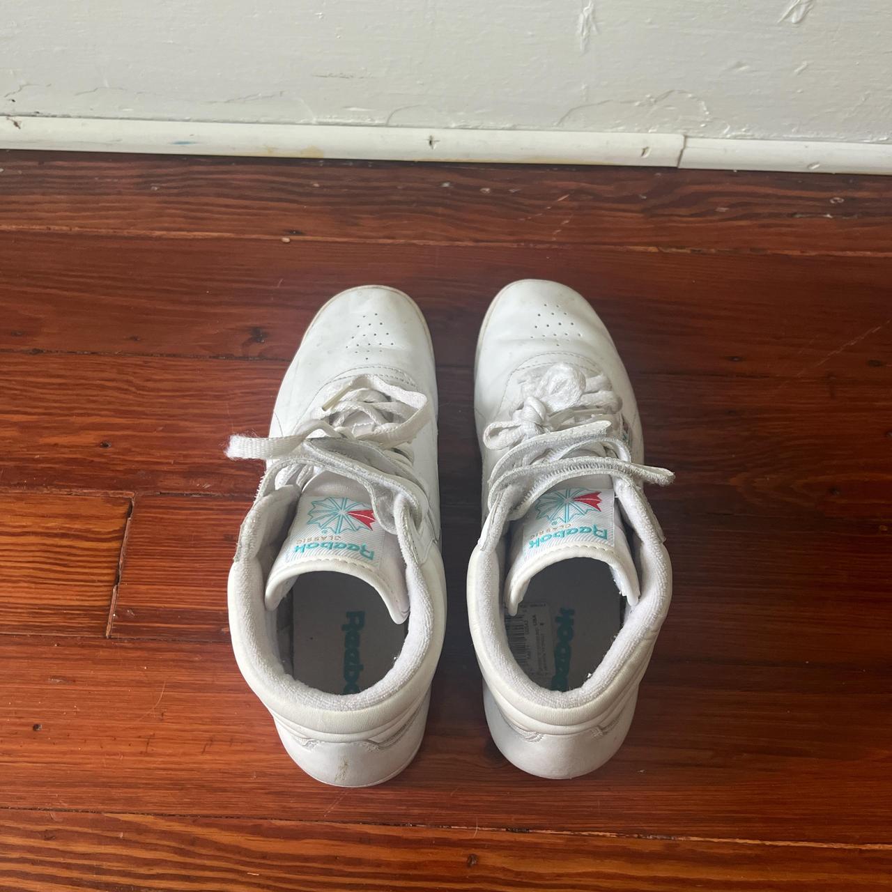 vintage 80s reebok boxing white sneakers boxing... - Depop