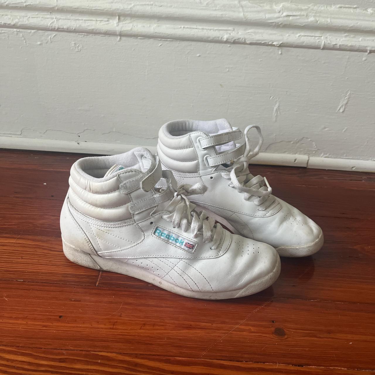 vintage 80s reebok boxing white sneakers boxing... - Depop