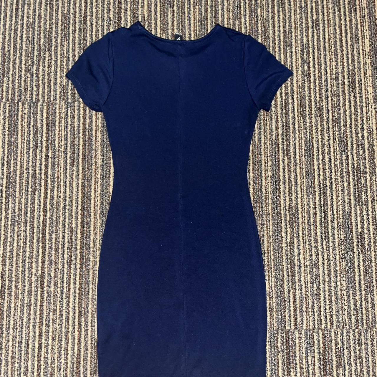Navy blue bodycon midi dress - Depop