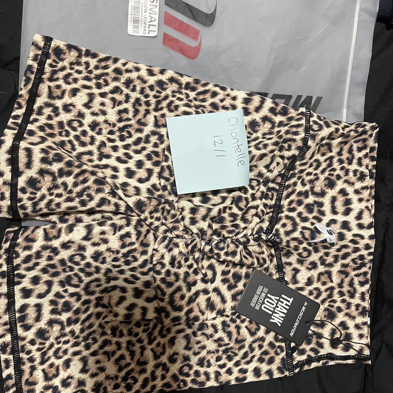 Muscle nation leopard bike shorts Size small Brand... - Depop