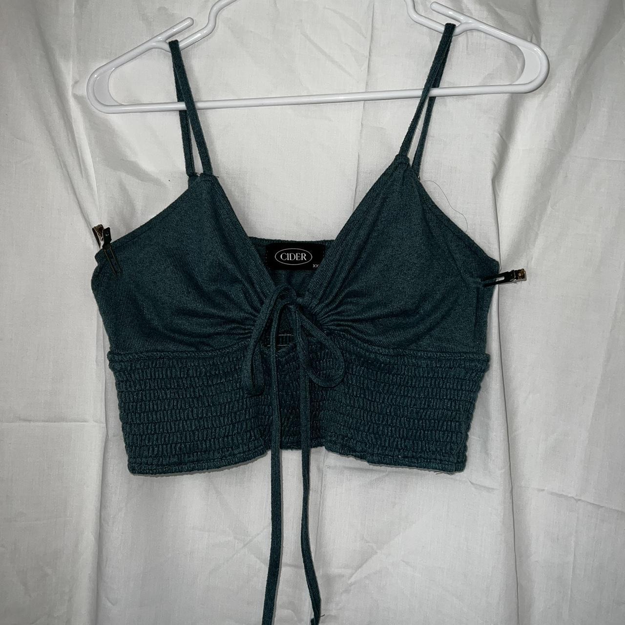 cider teal crop top - Depop