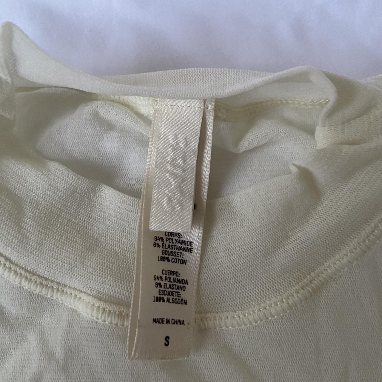 Skims Women's Cream and White Bodysuit | Depop