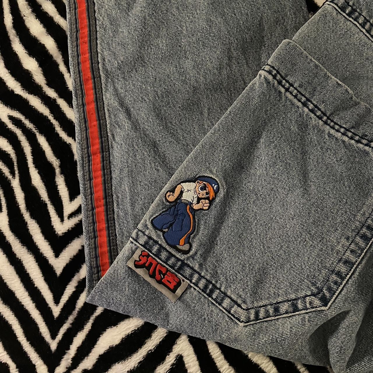 Jnco Mens Red And Blue Jeans Depop