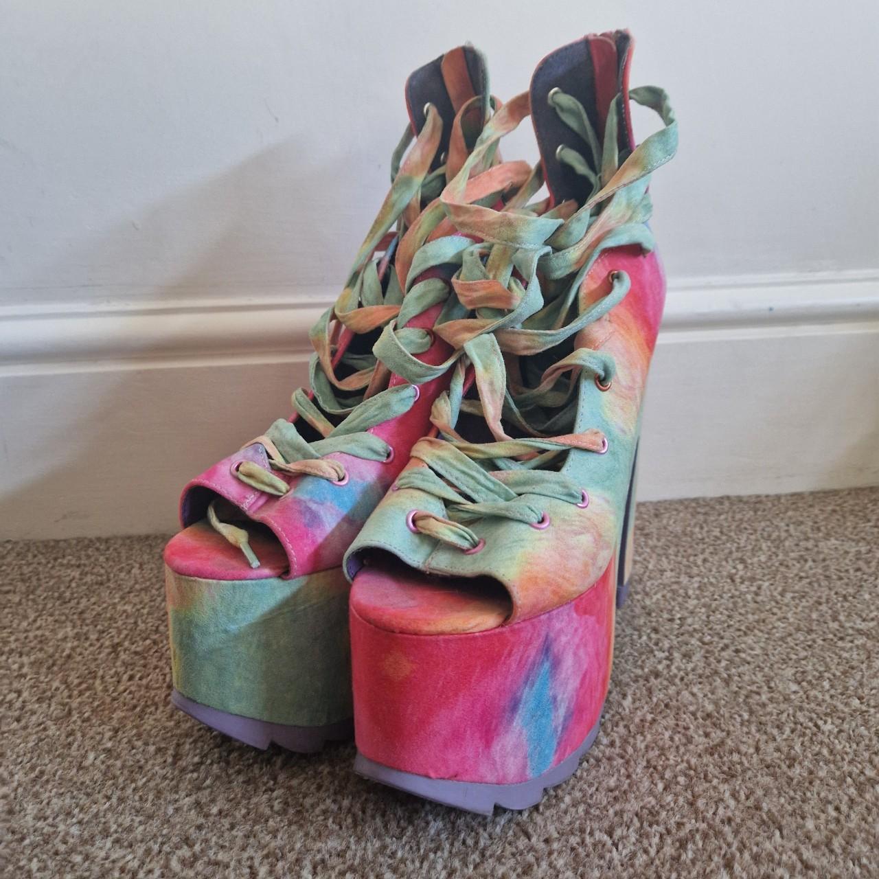 YRU Rainbow Ballet Bae RARE Size 7 OPEN TO... - Depop