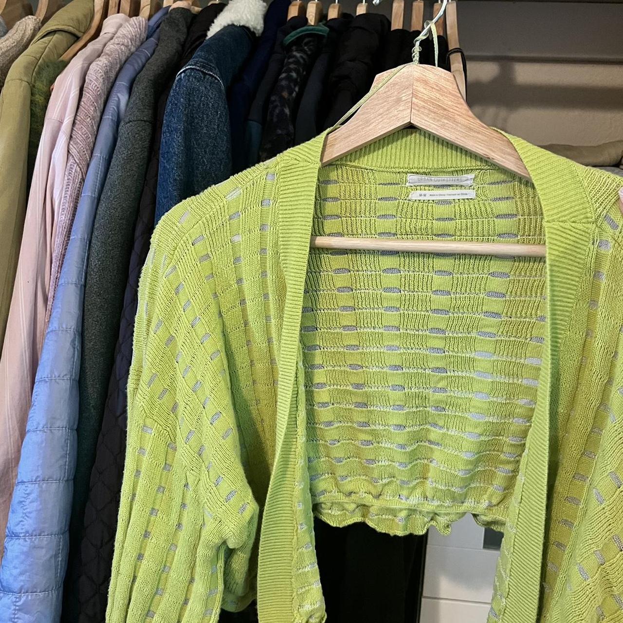 Unique cardigan with a beautiful shade of green 🦎... - Depop
