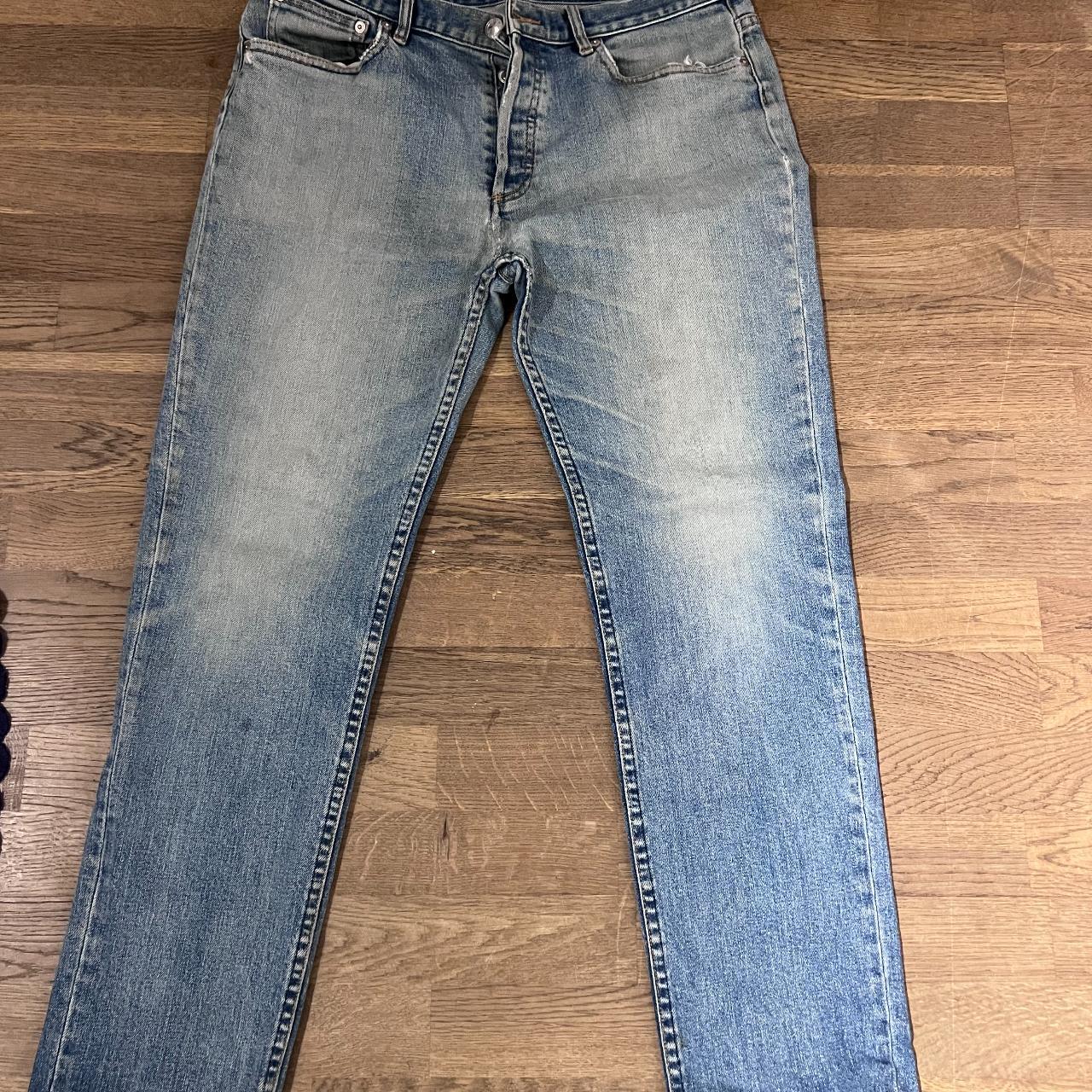 Worn vintage slim fit APC jeans - Depop