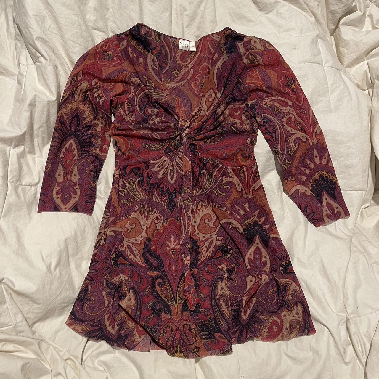 johnny heaven paisley print half sleeve mesh... - Depop