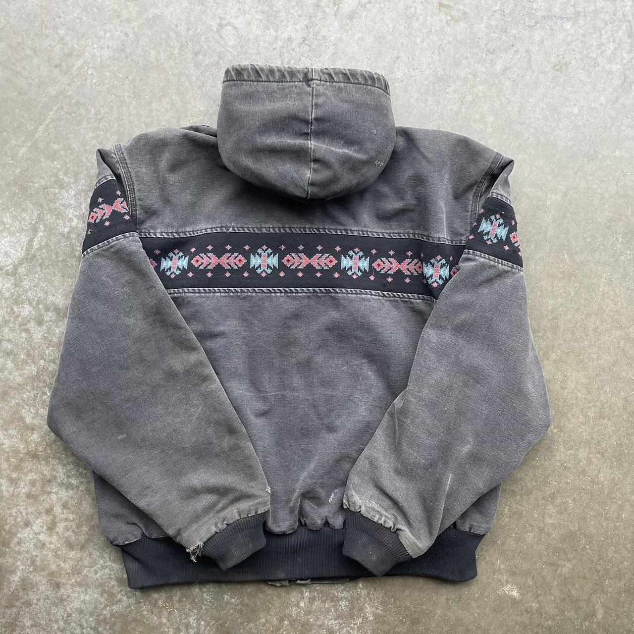 Vintage Carhartt Aztec Hooded Jacket Black This is... - Depop