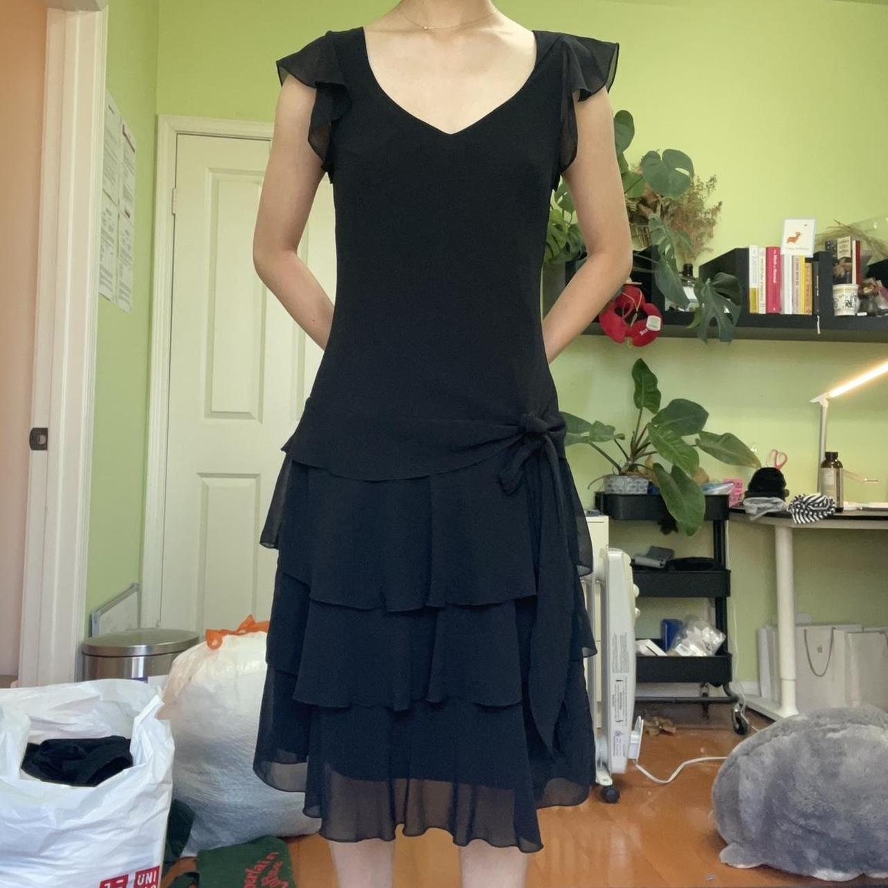 VINTAGE flowy black dress -perfect for... - Depop