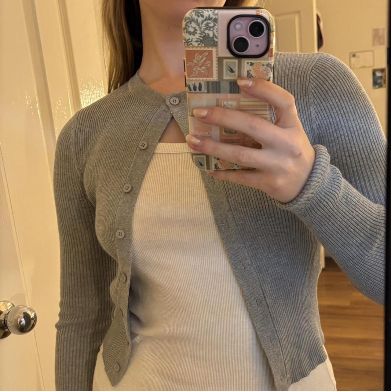 Grey knit cardigan from Glassons Size S, shown on... | Depop