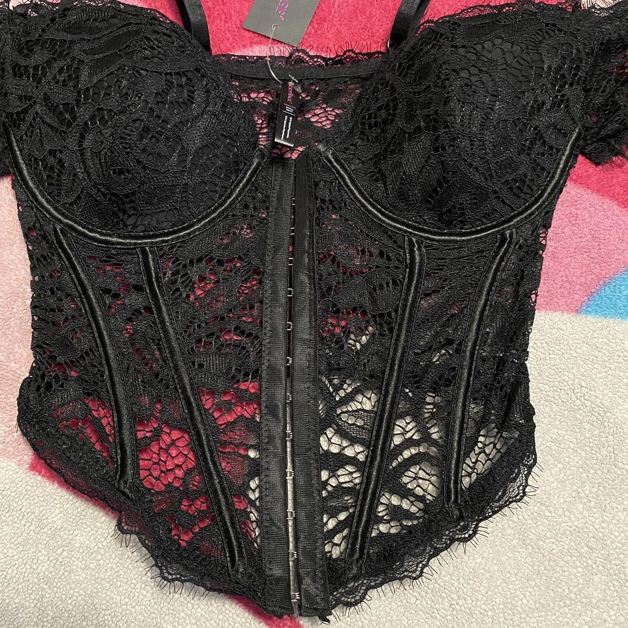 Body rage by spencers. Gothic lace corset / bustier... - Depop