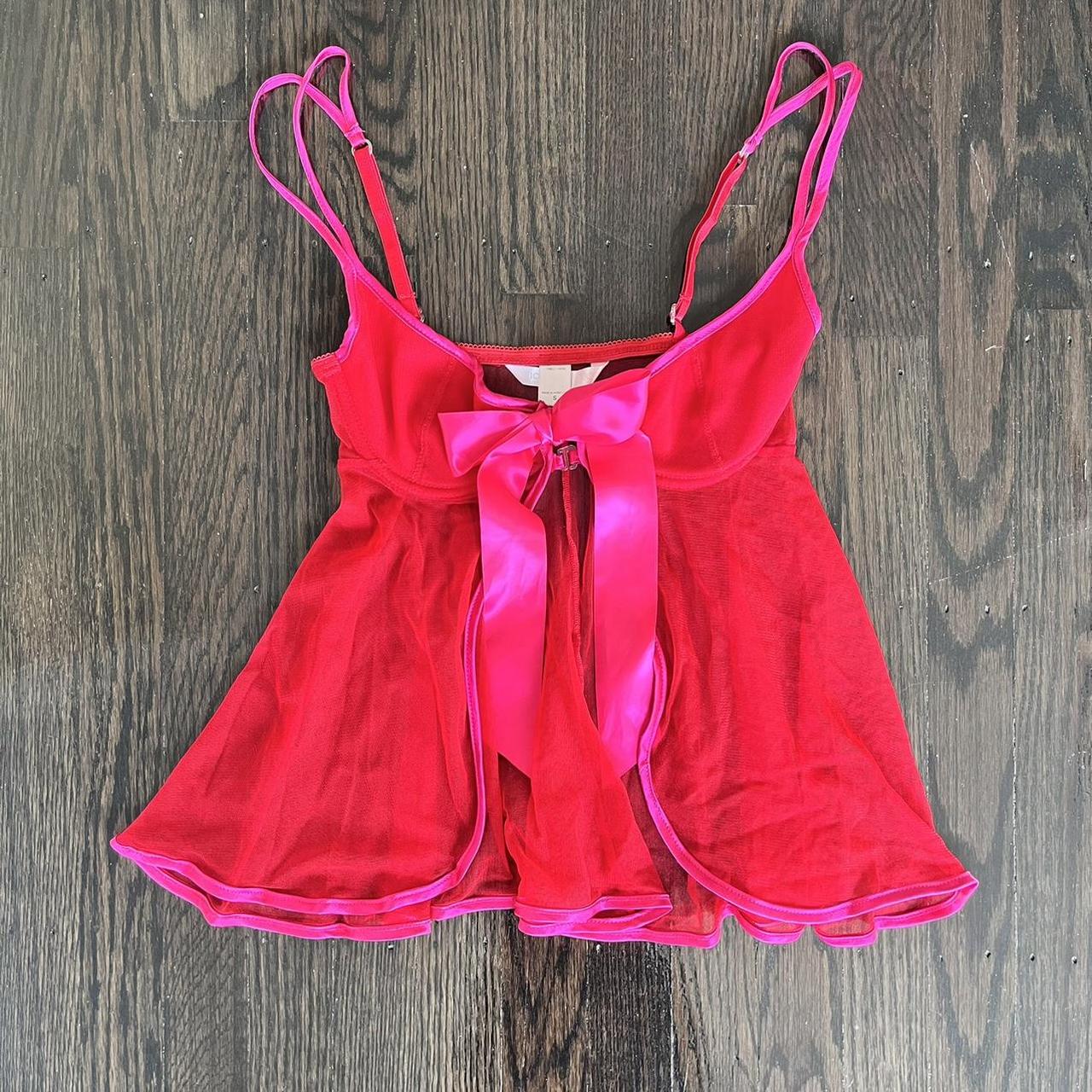 Women's Pink and Red Bra | Depop
