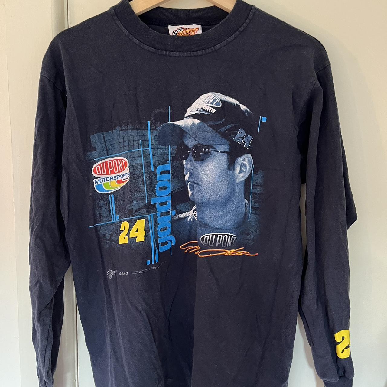 Navy blue vintage car racing long sleeve top. #F1... - Depop