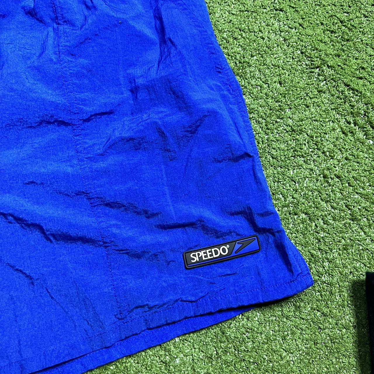 🔥 vintage speedo royal blue small logo shorts size... - Depop