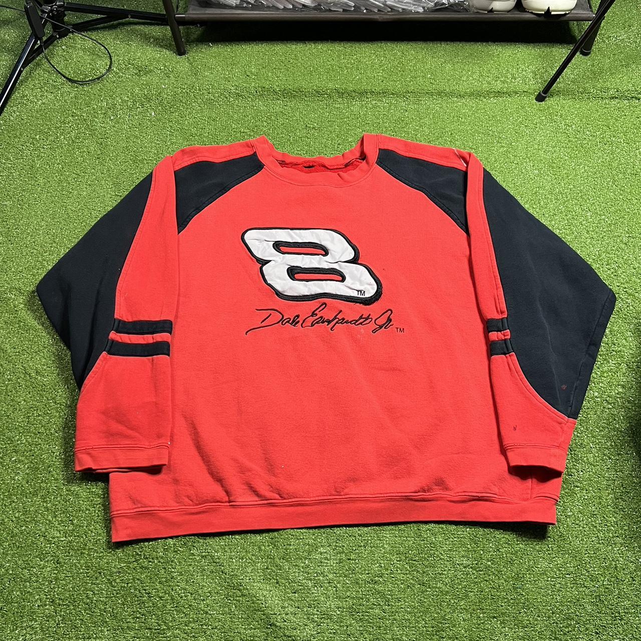 🔥 vintage dale earnhardt jr nascar red crewneck size... - Depop