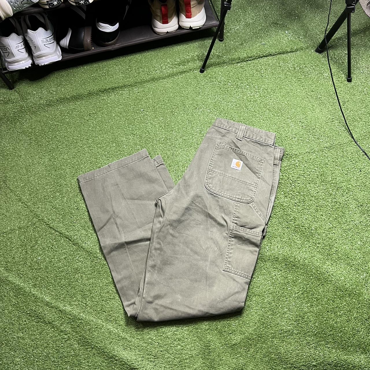 🔥 vintage carhartt olive green dungaree cargo pants... - Depop