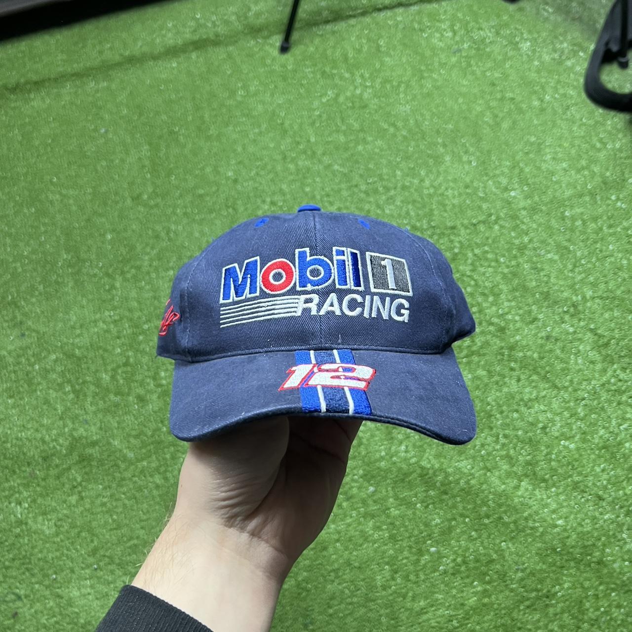 🔥 vintage mobil 1 racing nascar navy snapback hat 🔥... - Depop