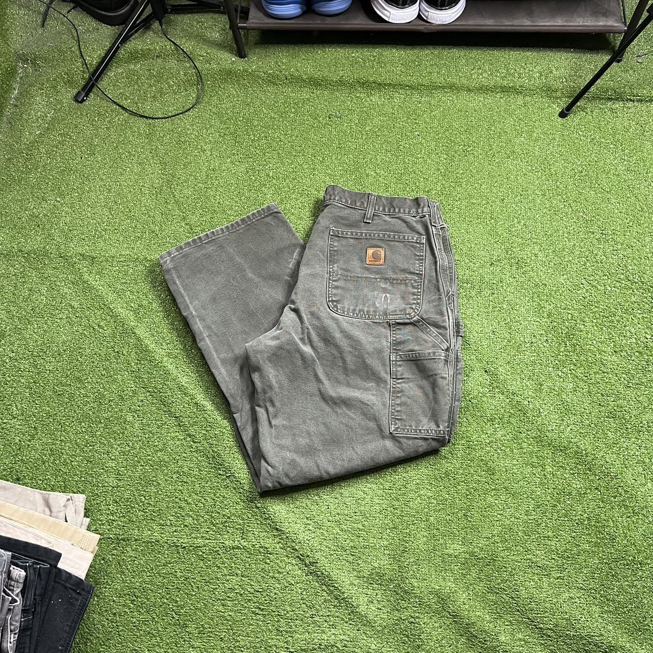 🔥 vintage carhartt olive green dungaree fit cargo... - Depop