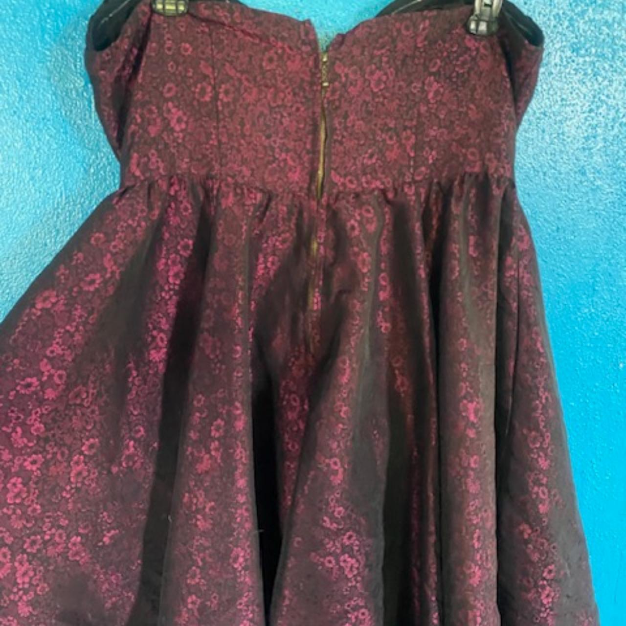 black prom formal dress with magenta red semi... | Depop