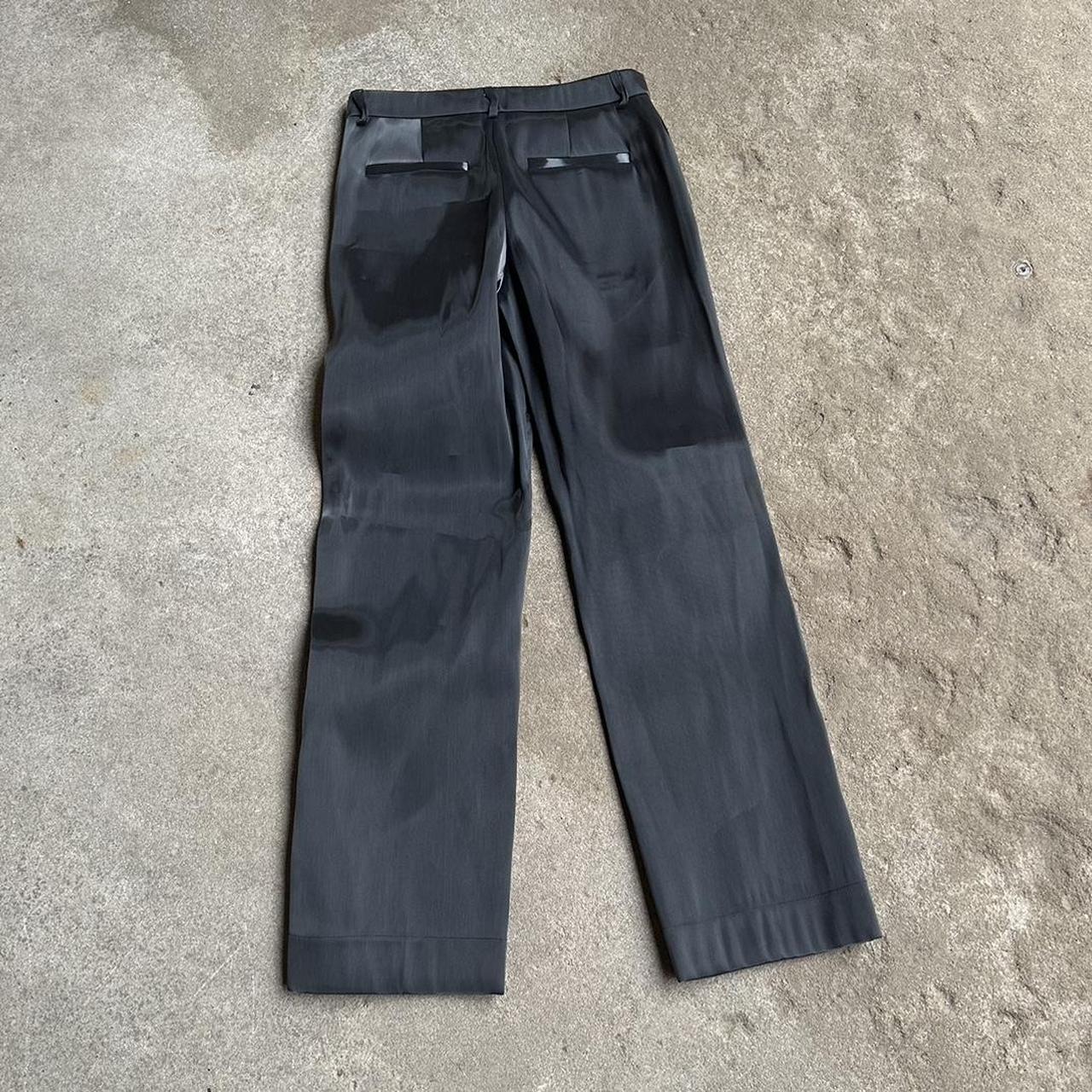 CRAZY Heliot Emil Liquid Gray Metal Trousers Pants... - Depop