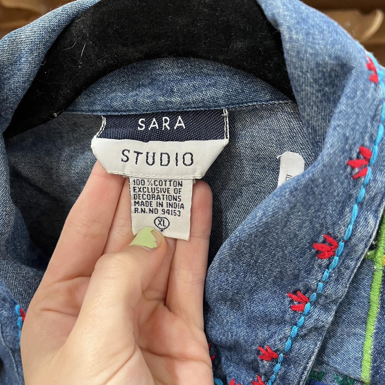 Cool af jacket SARA STUDIO cotton size xl - Depop