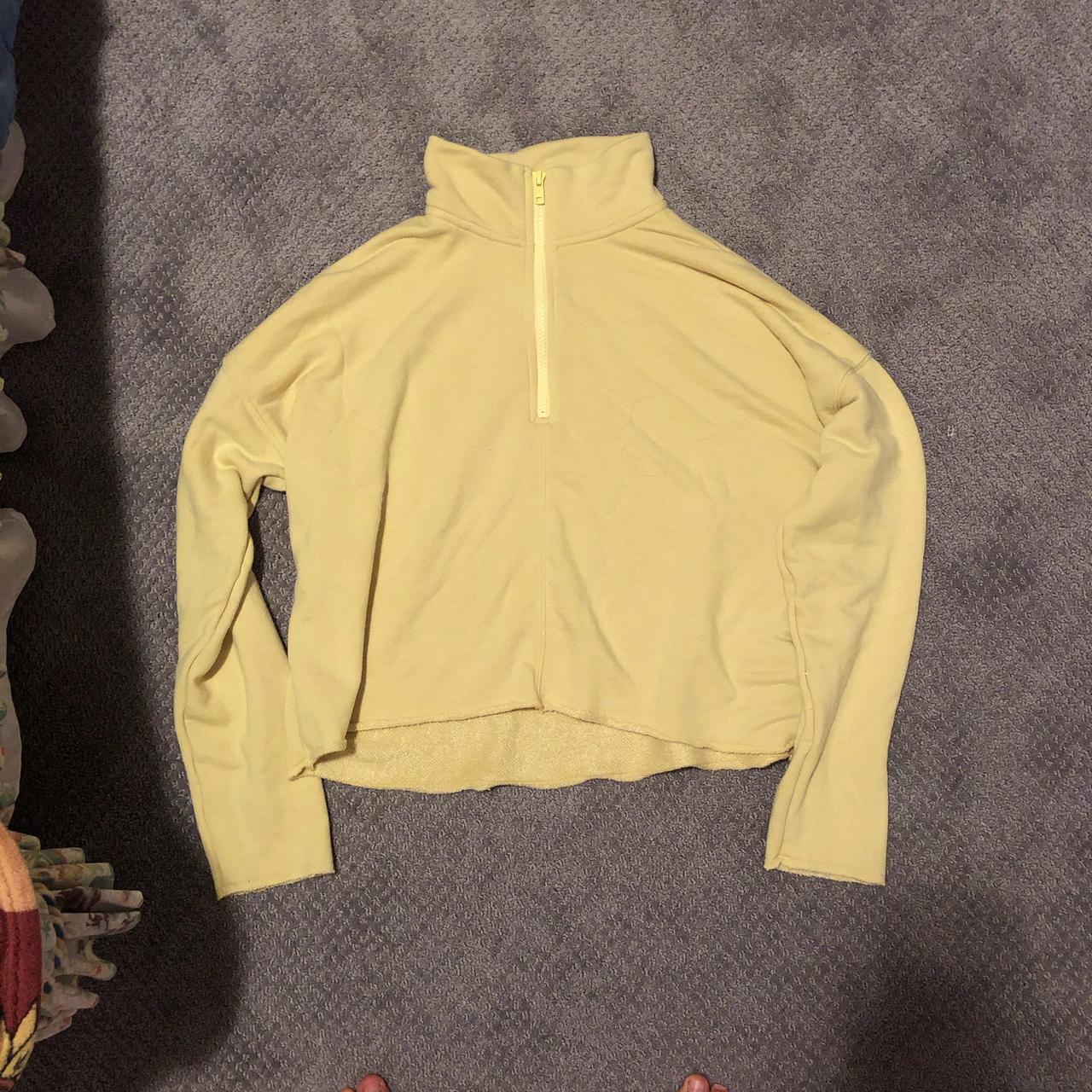butter yellow aerie quarter zip! very cozy and cute!... | Depop