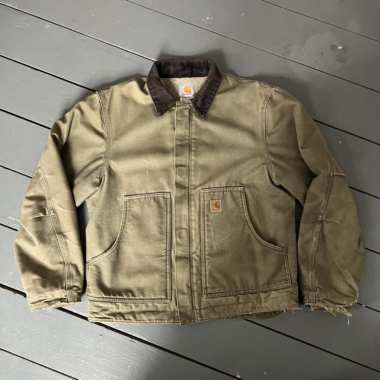 Vintage Carhartt Arctic Detroit jacket In green /... | Depop