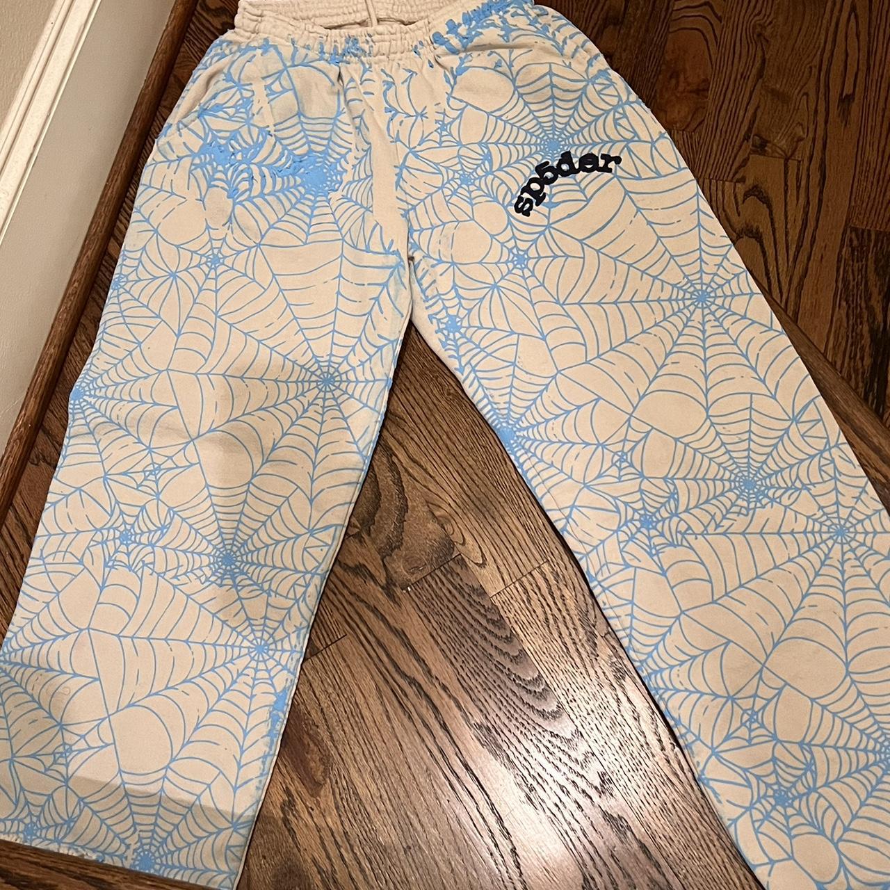 SP5DER Grey & Blue All over print XS brand new.... - Depop