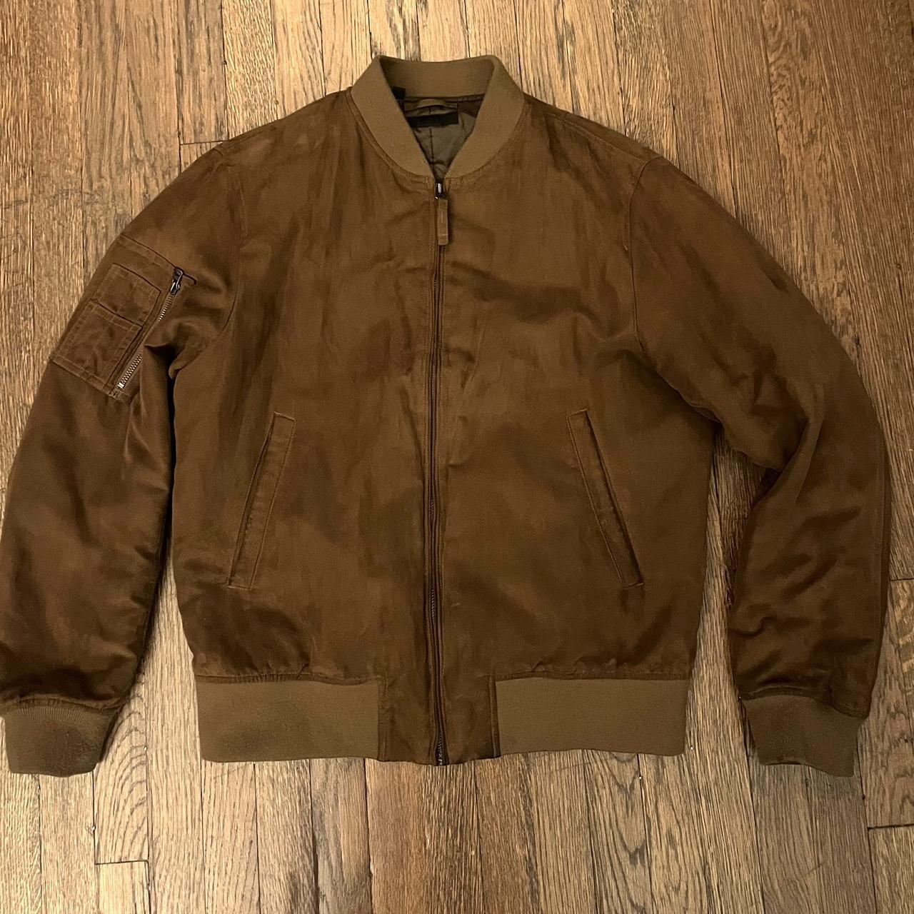 Uniqlo suede bomber jacket Color: brown Size:... - Depop Uniqlo suede bomber jacket Color: brown Size:... - Depop