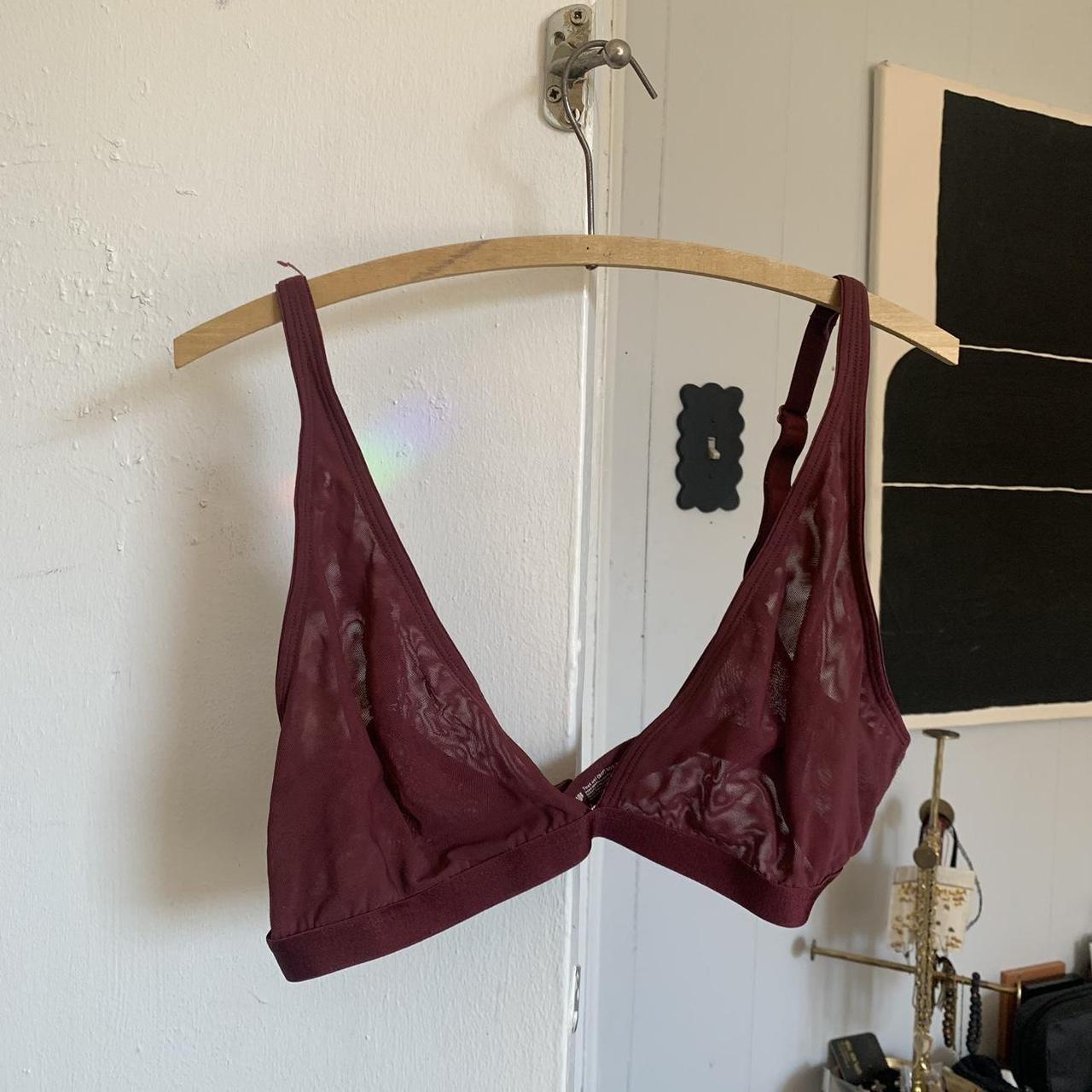 Parade burgundy mesh bralette Worn a decent amount... - Depop