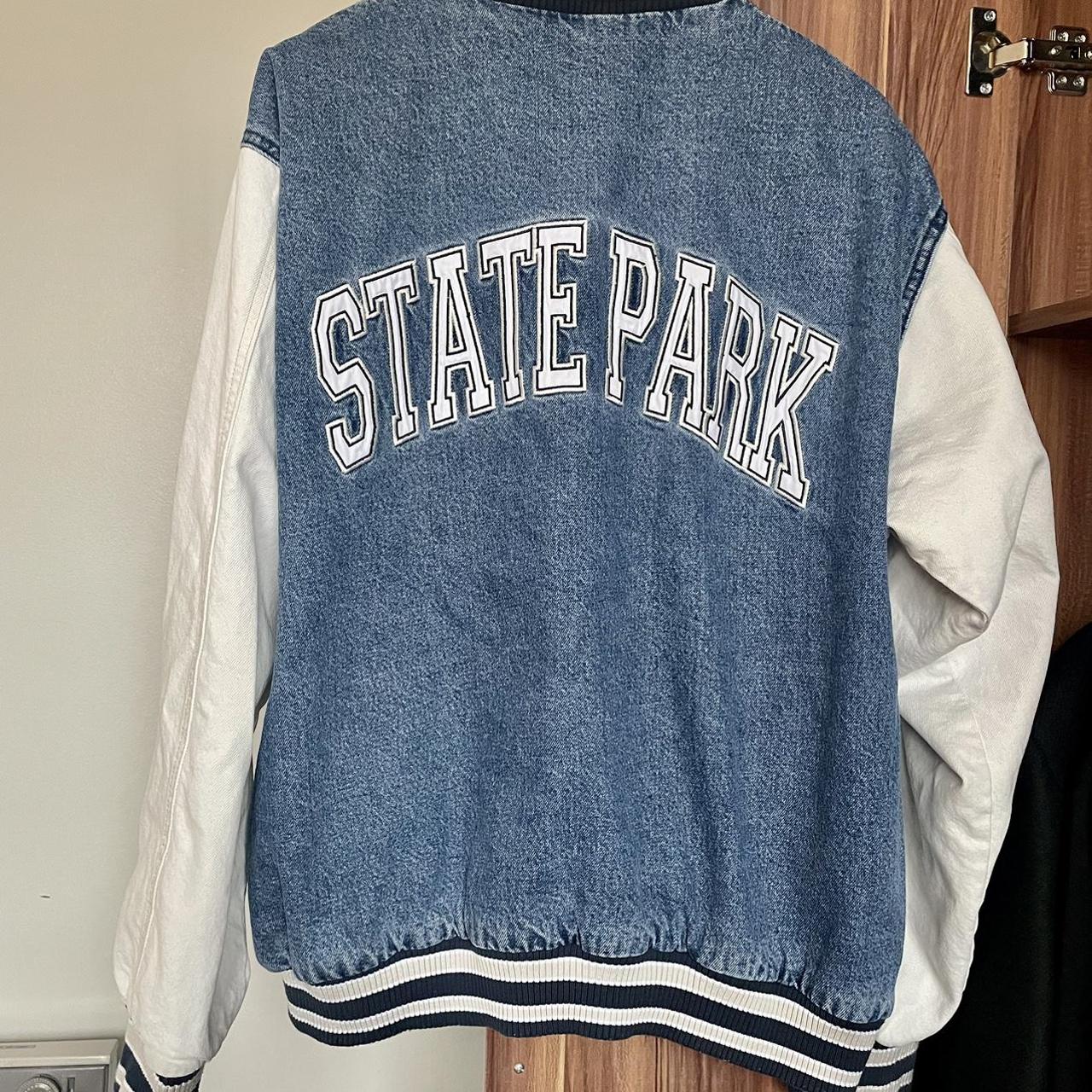 Zara baseball denim oversized jacket. Used few... - Depop