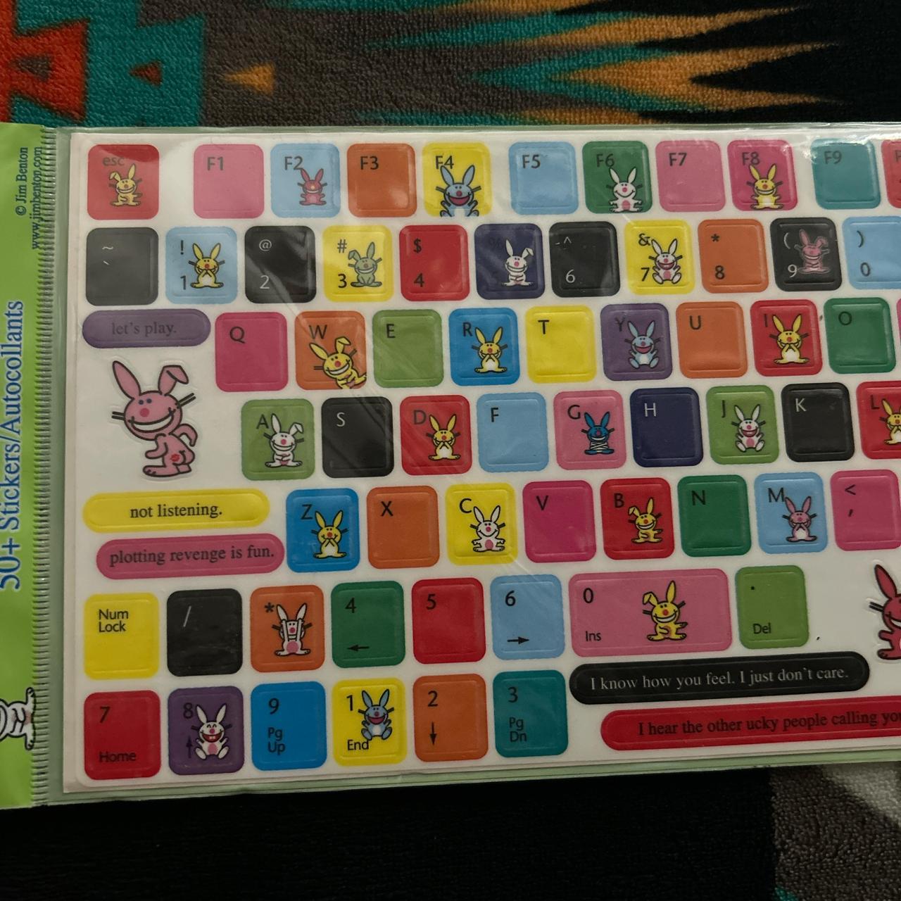 It’s Happy Bunny Keyboard stickers In original... - Depop