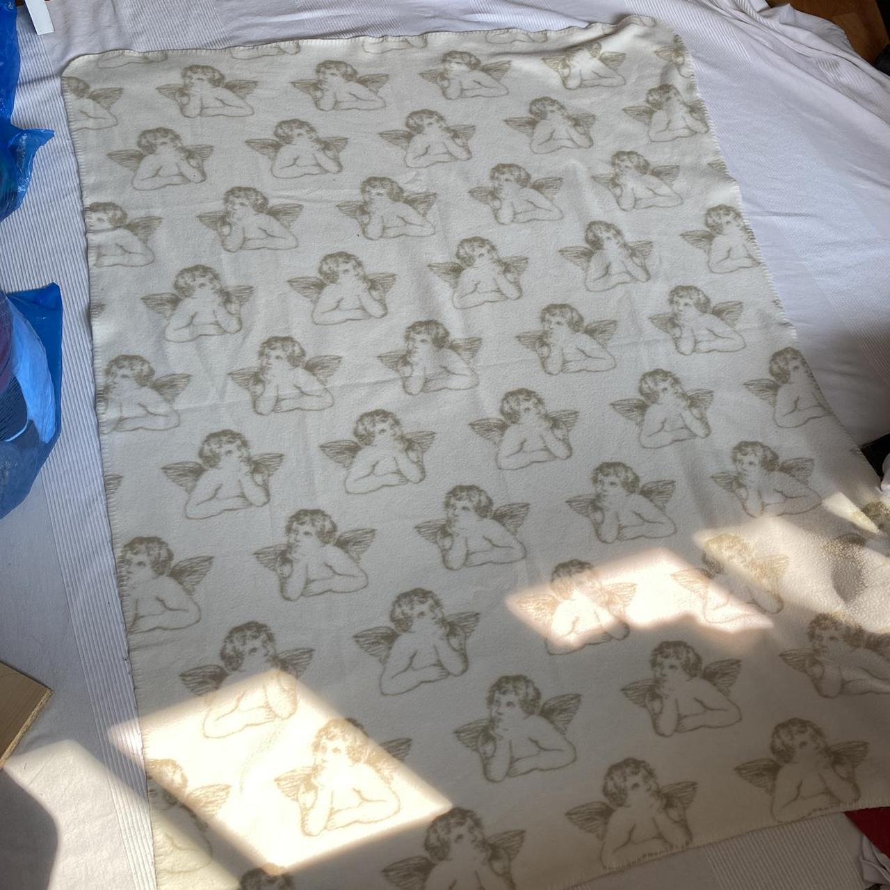 winged angel baby fleece throw blanket! 100%... - Depop