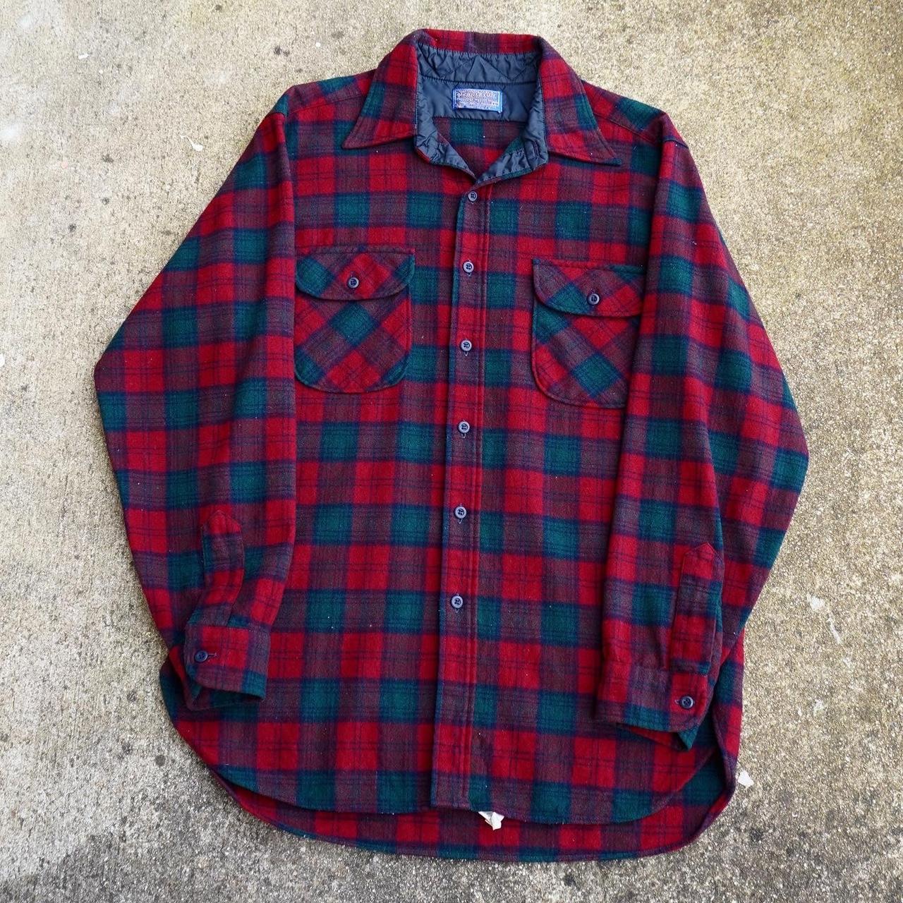 Pendleton Men's Red and Green Shirt | Depop