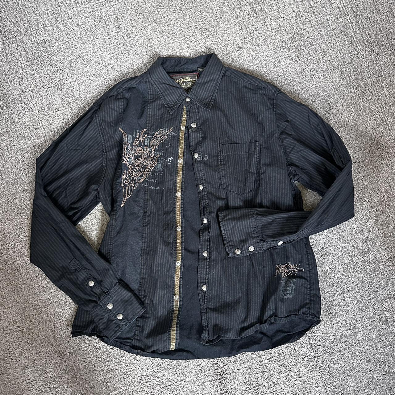 Mens Button Up Shirt -size XL #projekram - Depop