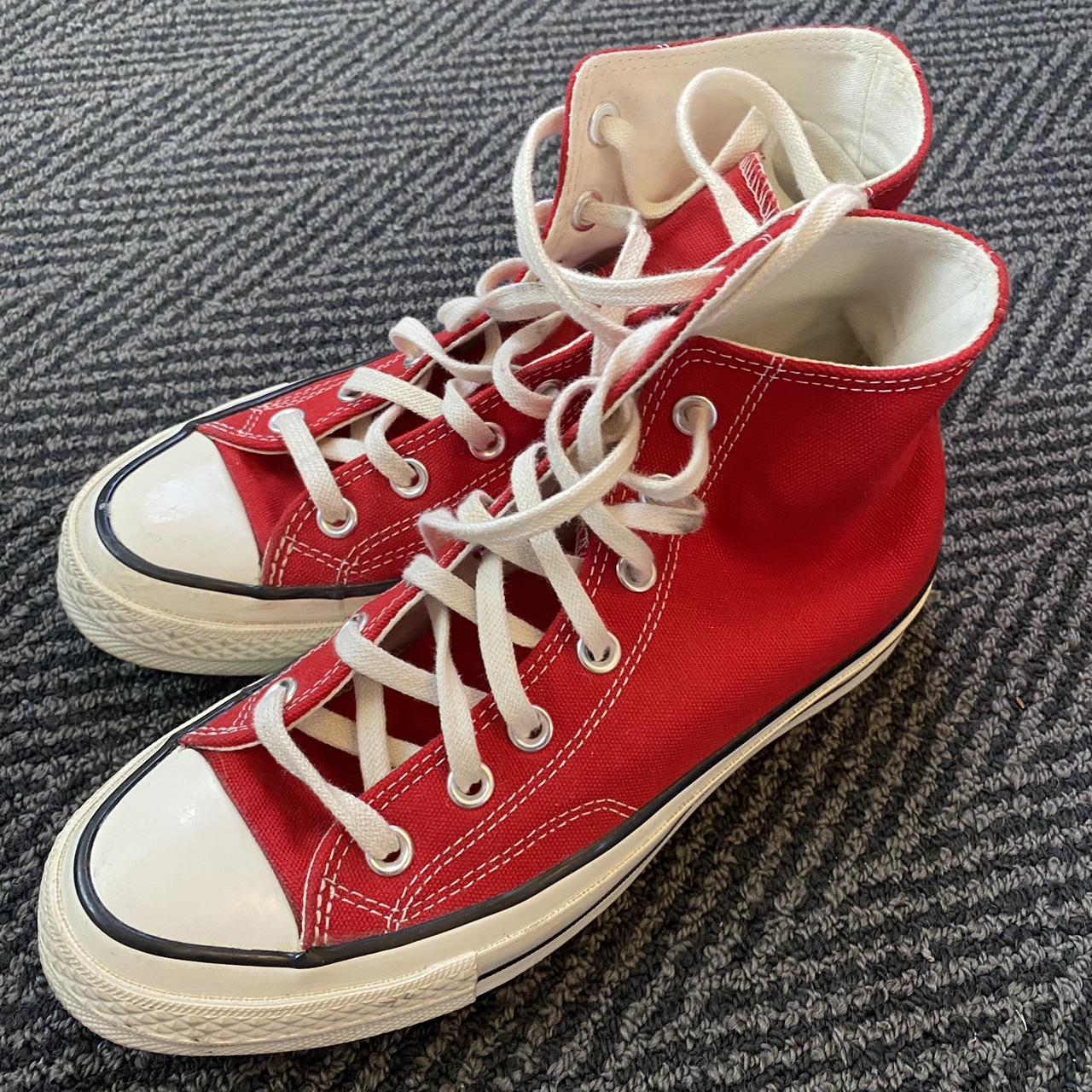 Converse Red Chuck 70s. worn once or twice! Such a... - Depop
